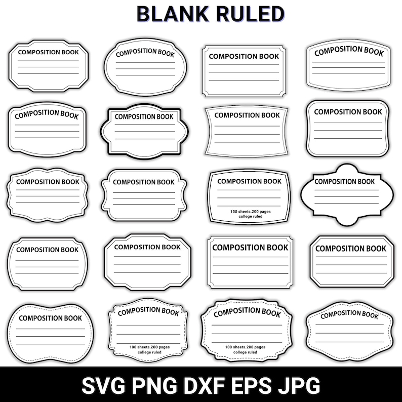 28 Composition Book Labels Bundle, Composition Notebook Labels ...