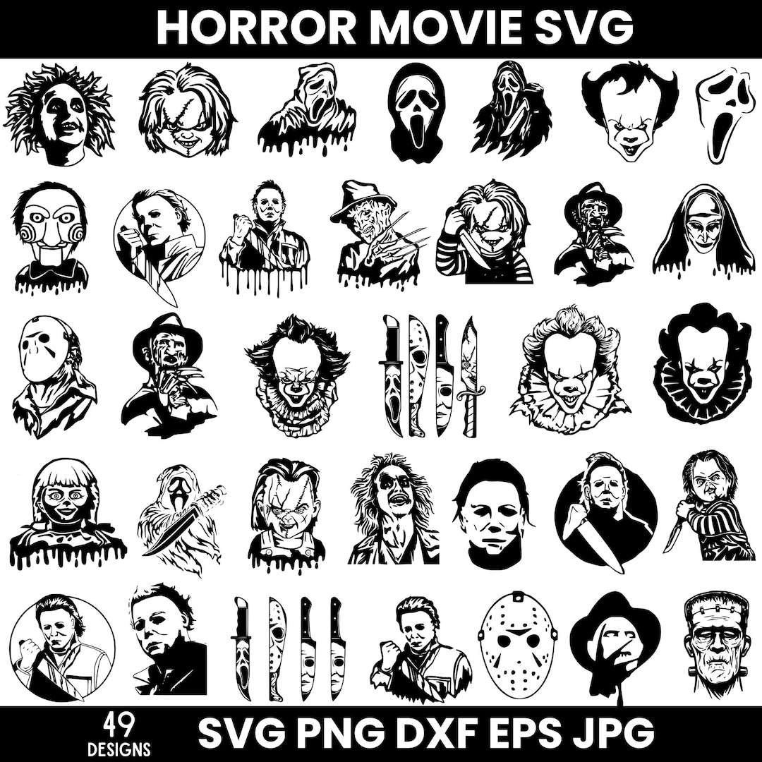 Halloween Svg Bundle, Mega Halloween Horror Characters Svg, Halloween ...