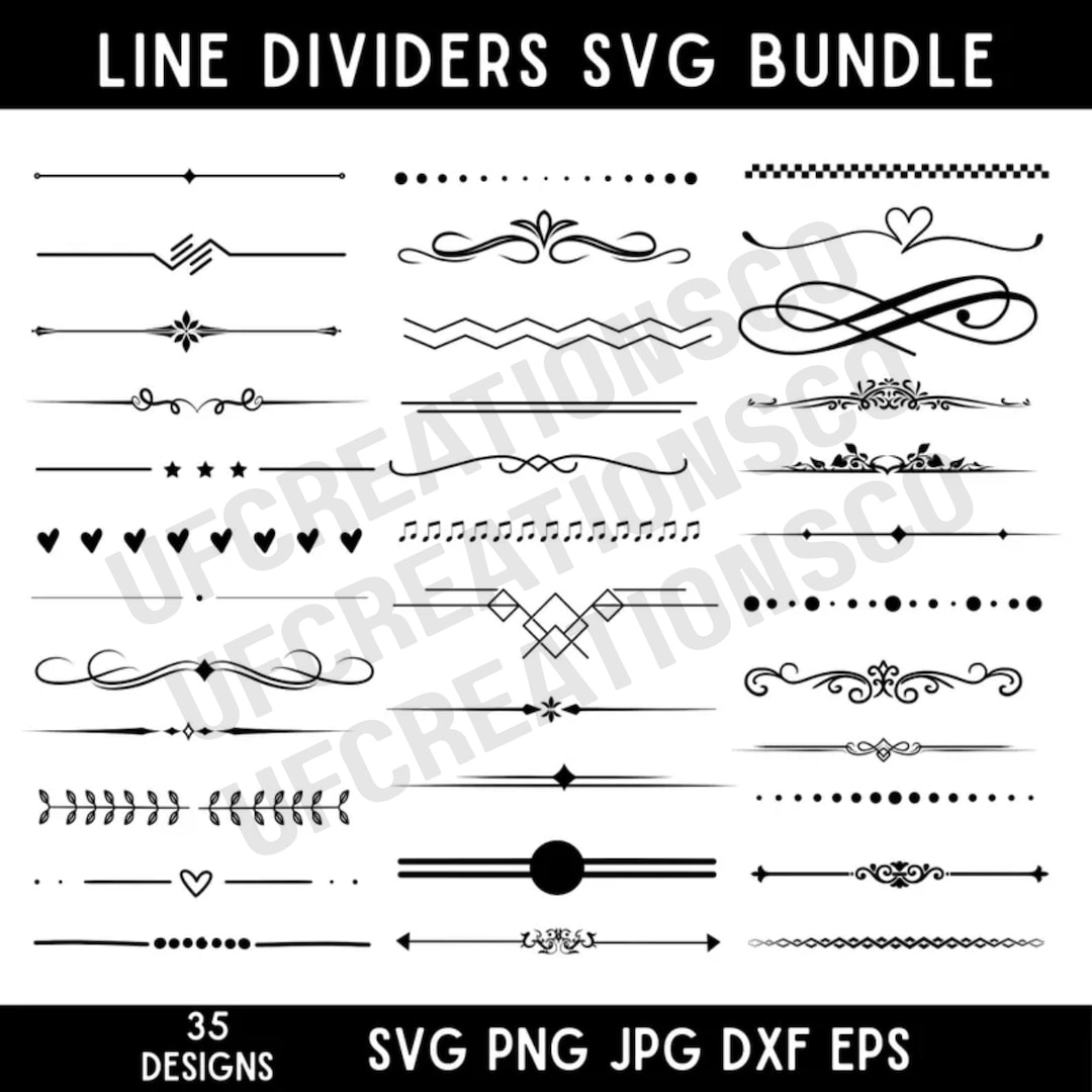 35+ Line Divider Svg Bundle, Line Divider Png, Wedding Clipart, Design ...