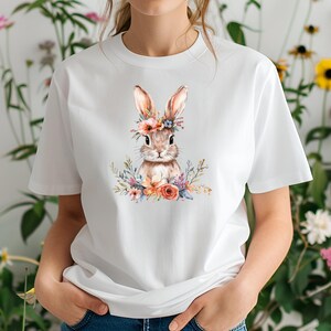 Boho Floral Bunny Design, Retro Bunny Png, Sublimation Design ...