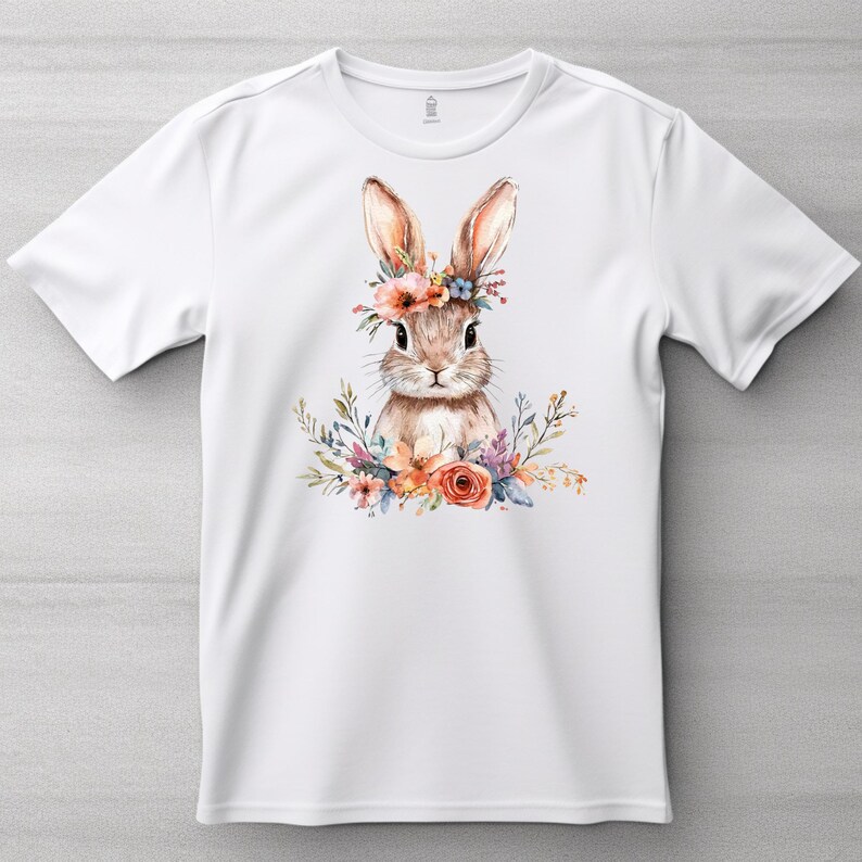 Boho Floral Bunny Design, Retro Bunny Png, Sublimation Design ...