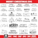Merry Christmas Text Svg Bundle, Christmas Quote Svg, Holiday Lettering ...