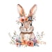 Boho Floral Bunny Design, Retro Bunny Png, Sublimation Design ...