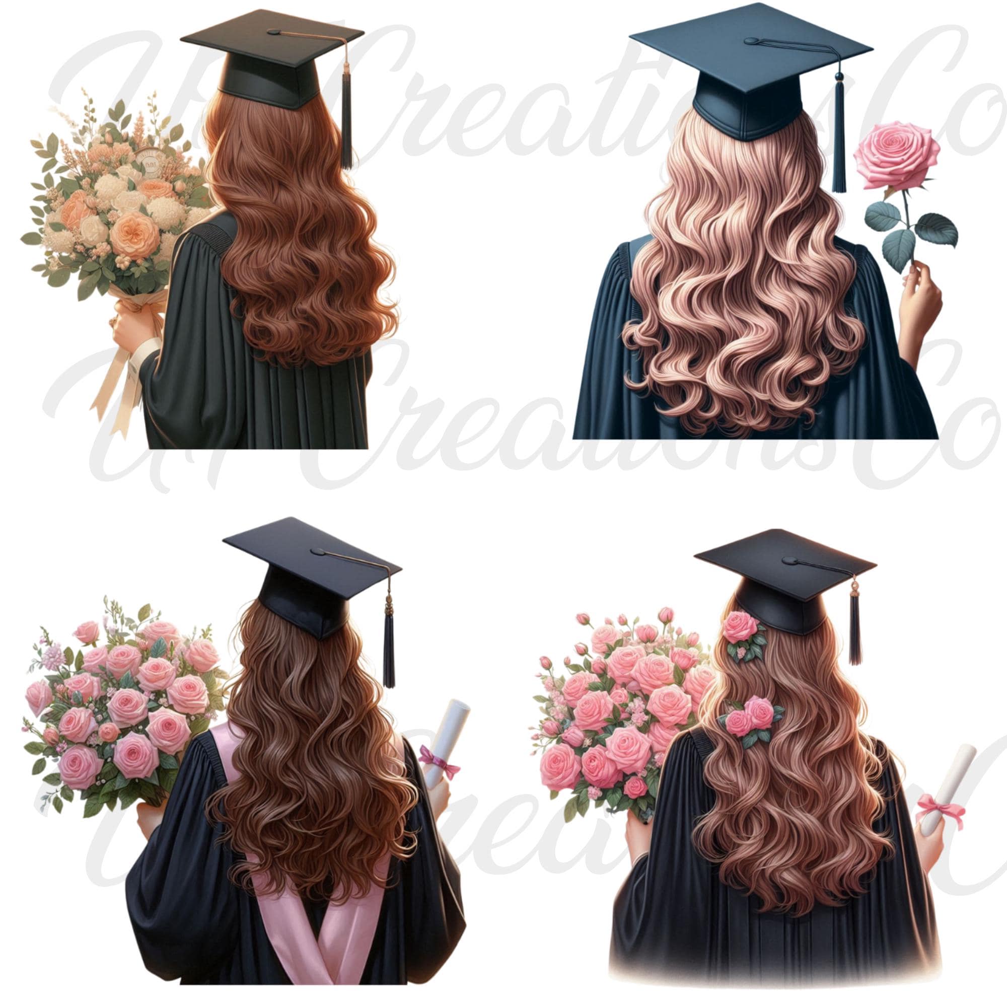 Graduation Girl Clipart Bundle, Graduation Girl Png, Student Grad ...