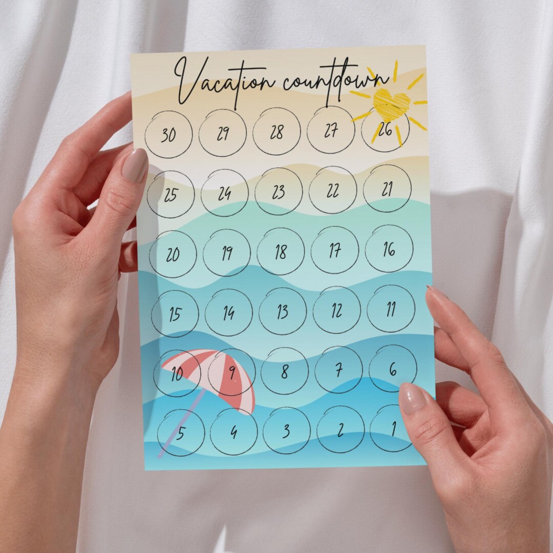 Beach Vacation Countdown |vacation Countdown|tropical Holiday Decor ...
