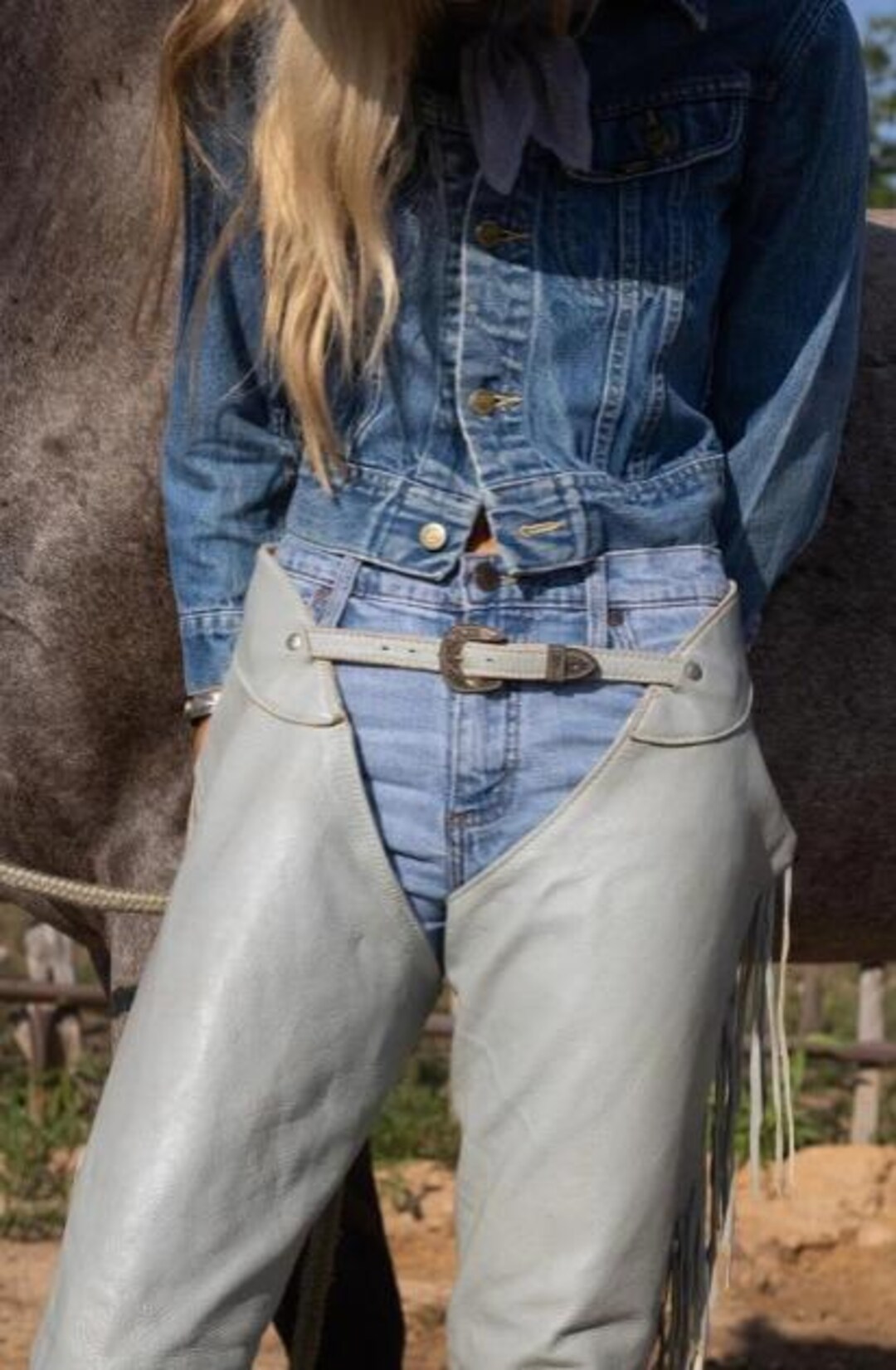 Ladies Hand Crafted Chap Western Cowboy Leather Chap Cowgirl Pants ...