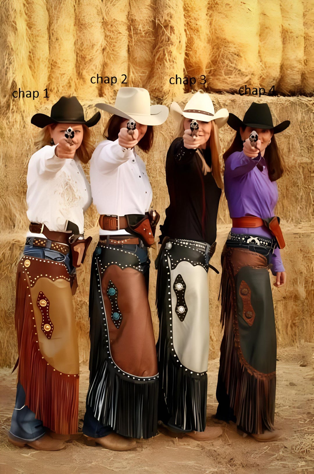 Women Hand Crafted Chink Chap Western Leather Chap Cowgirl Pants Chaps ...