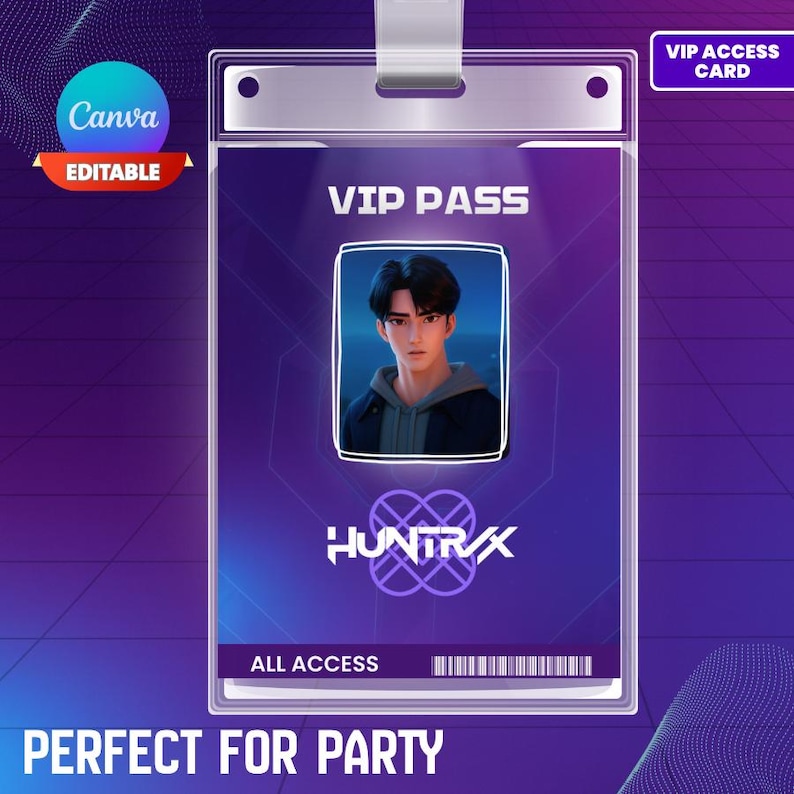 Kpop Demon Hunters Jinu VIP Pass | Huntrix ID Badges | Printable Kpop ...