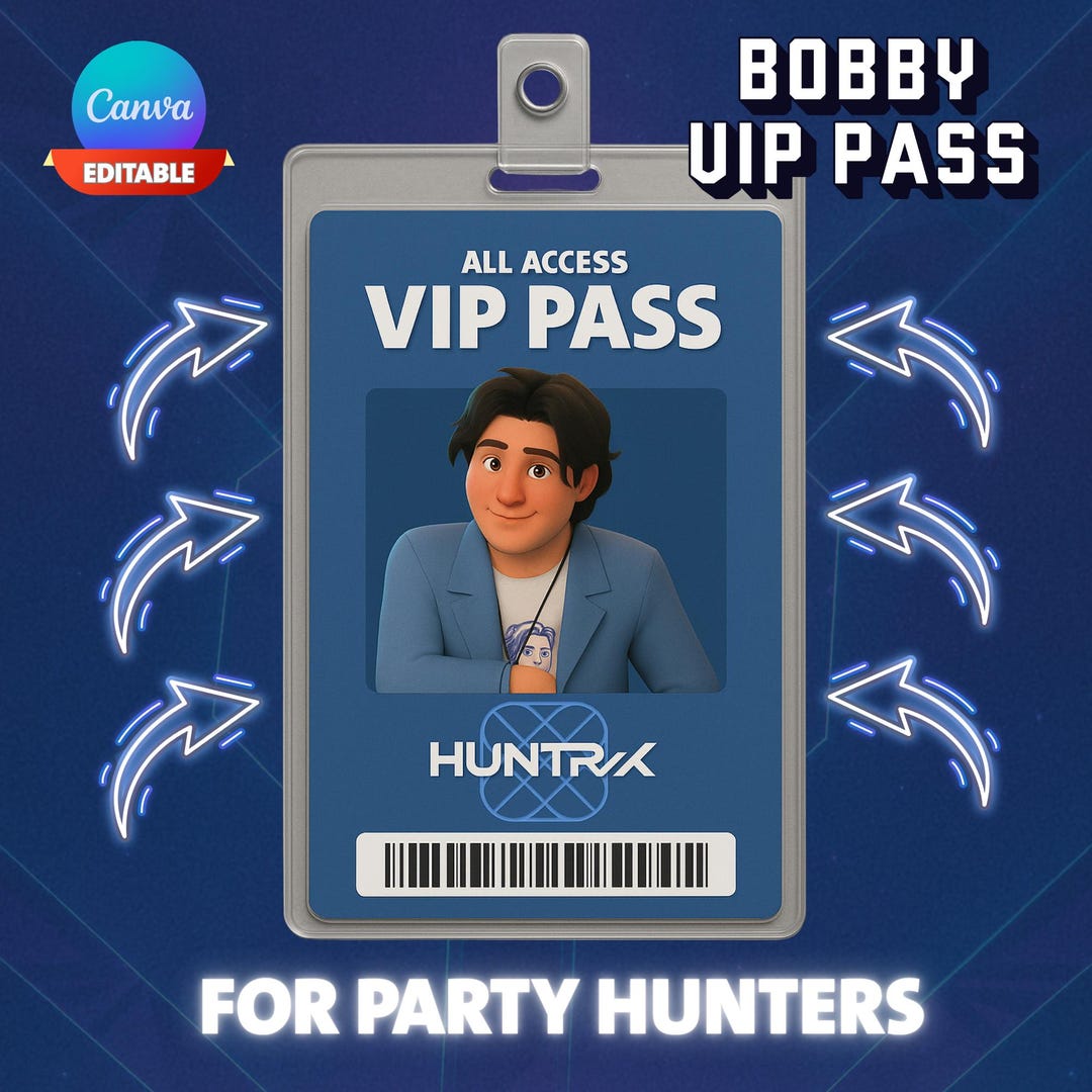 Kpop Demon Hunters Bobby VIP Pass Printable - KPop Dämonenjäger Bobby ...