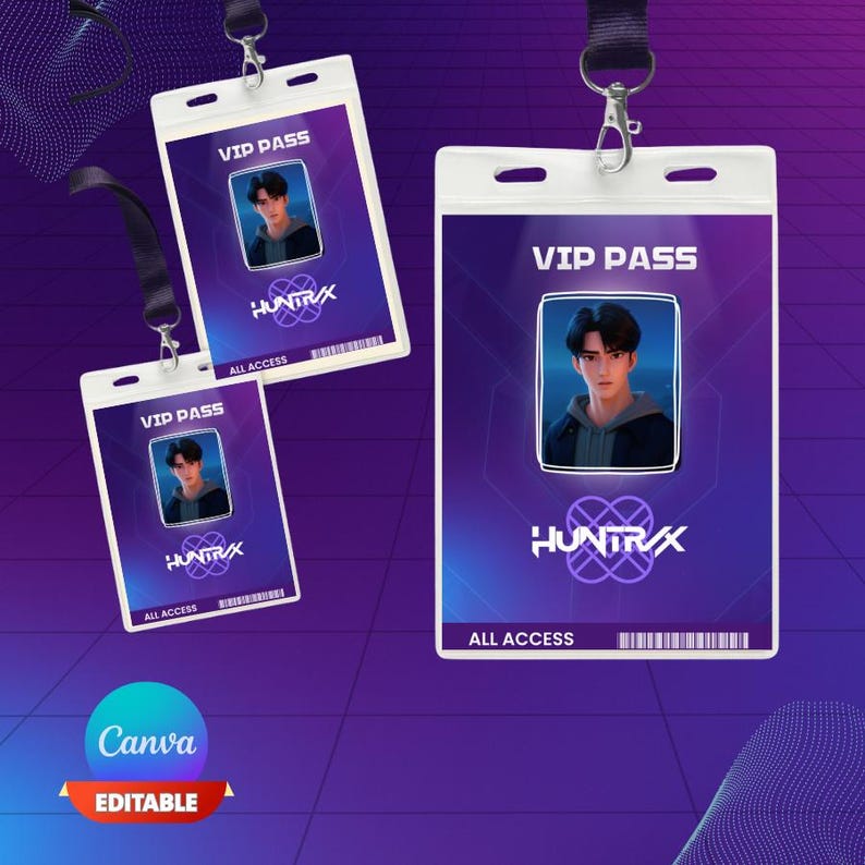 Kpop Demon Hunters Jinu VIP Pass | Huntrix ID Badges | Printable Kpop ...