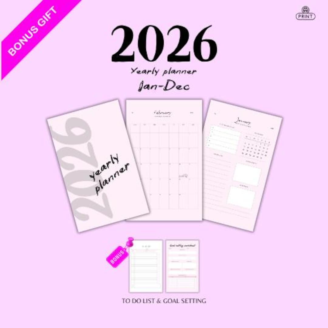 Planner| 2026 Planner | Printable | Monthly Calendar Jan-dec | to Do ...