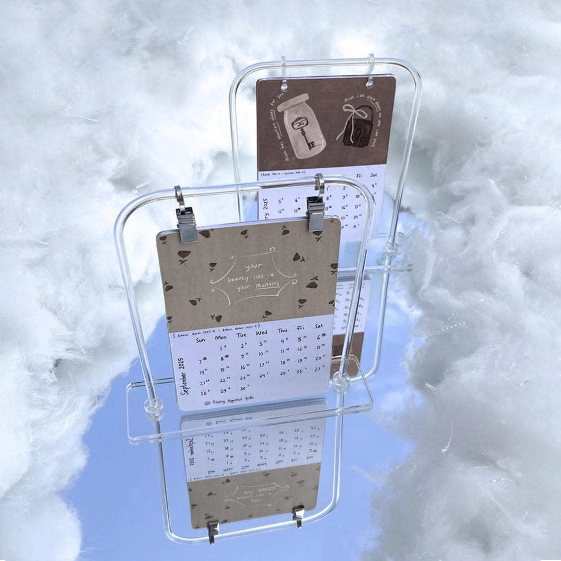 2025 Islamic Desk Calendar Aesthetic With Stand Acrylic Hanging | Brown ...