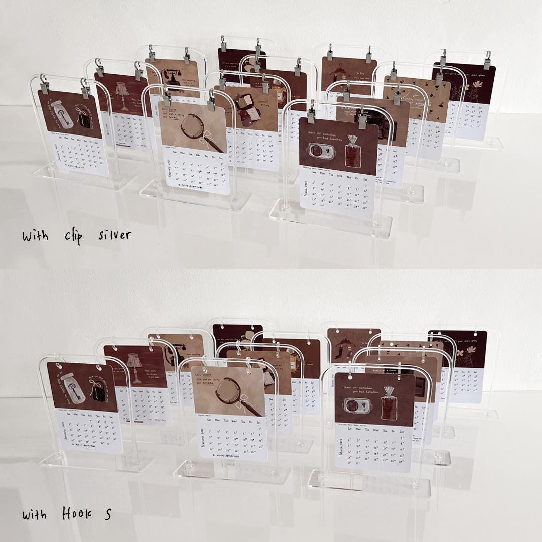 2025 Islamic Desk Calendar Aesthetic With Stand Acrylic Hanging | Brown ...