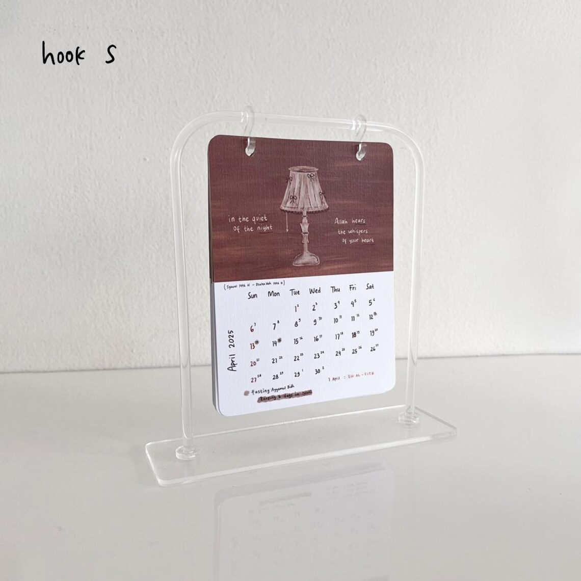 2025 Islamic Desk Calendar Aesthetic With Stand Acrylic Hanging | Brown ...