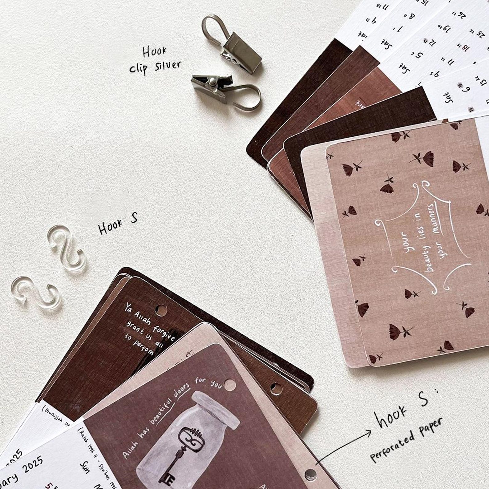 2025 Islamic Desk Calendar Aesthetic With Stand Acrylic Hanging | Brown ...