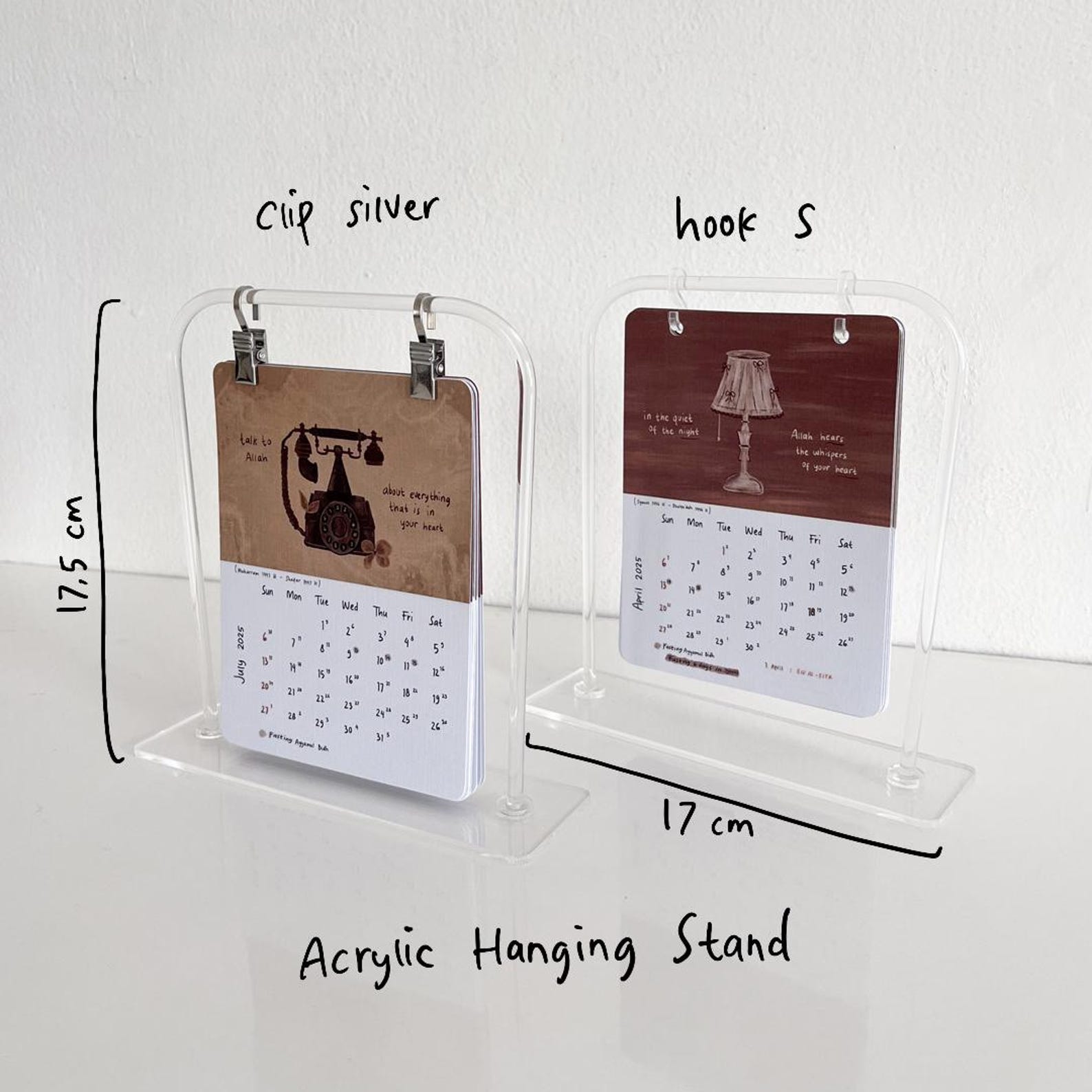 2025 Islamic Desk Calendar Aesthetic With Stand Acrylic Hanging | Brown ...