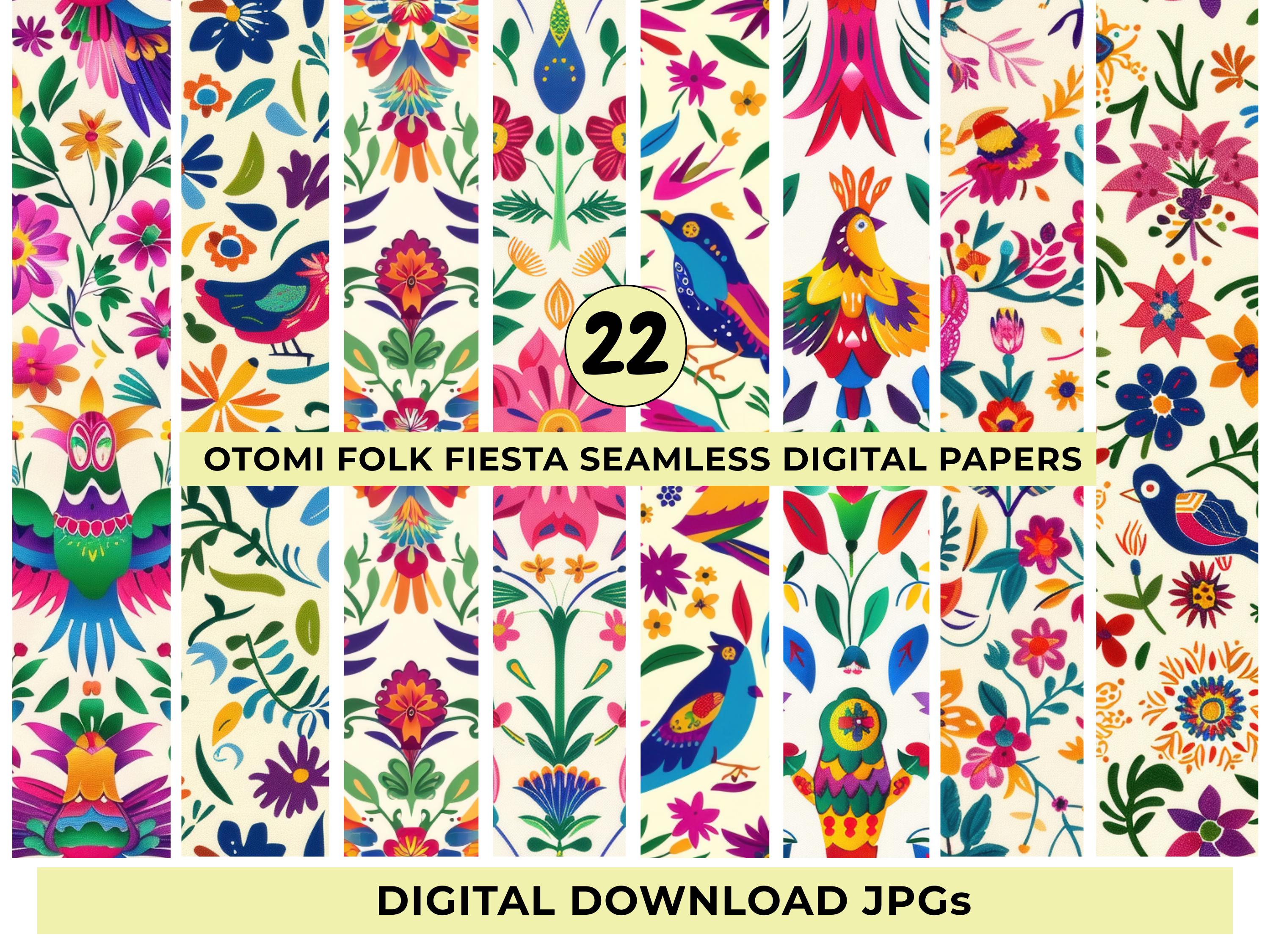Mexican Otomi Digital Paper Pack: 22 Seamless Fiesta Patterns (digital ...