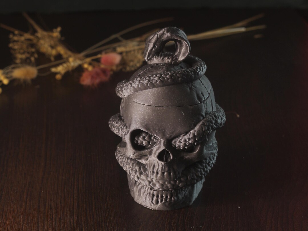 Snake Skull Jar With Lid, Unique 3D Printed Storage Container - Etsy