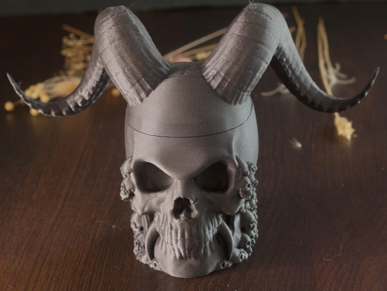 Demon Skull Jar, Slayer Skull Container,gothic Demon Skull Storage Jar ...