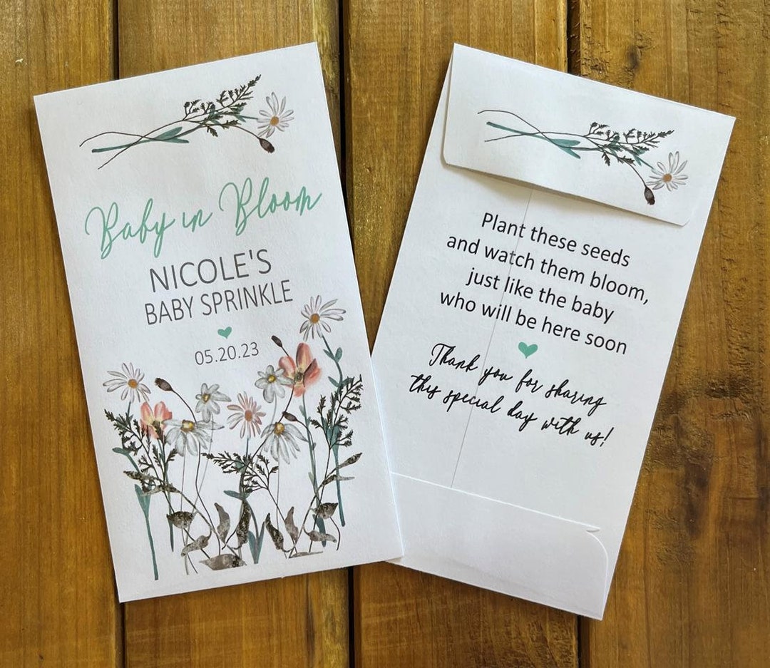 Baby Sprinkle Wildflowers Seed Packet Favors, Baby Announcement, Baby ...