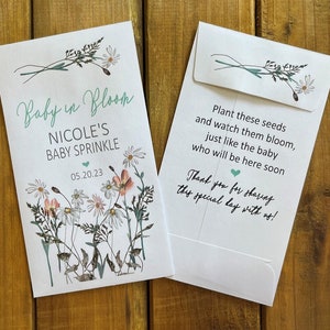 Baby Sprinkle Wildflowers Seed Packet Favors, Baby Announcement, Baby ...