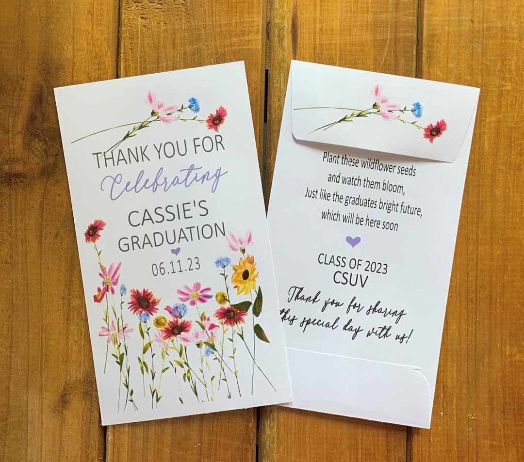 Graduation Favor Wildflower Seed Packets for Your Graduate ...