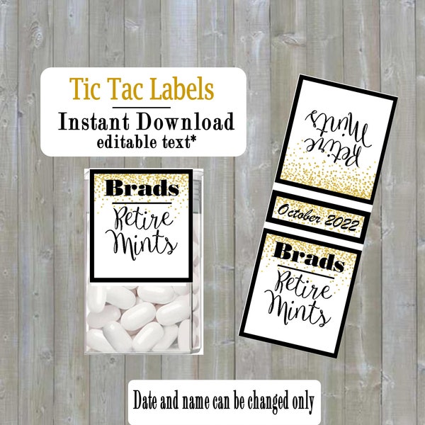 Tic Tac Labels - Etsy