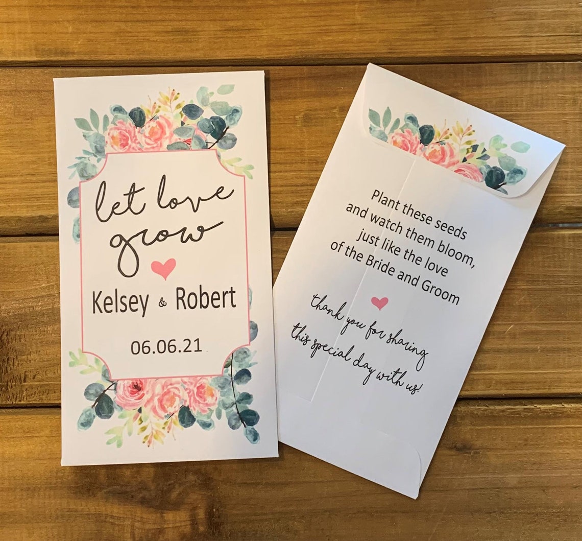 Wedding Seed Packets Let Love Grow Seed Favors Bridal Shower - Etsy