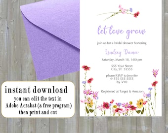 Let Love Grow Bridal Invitation - Etsy