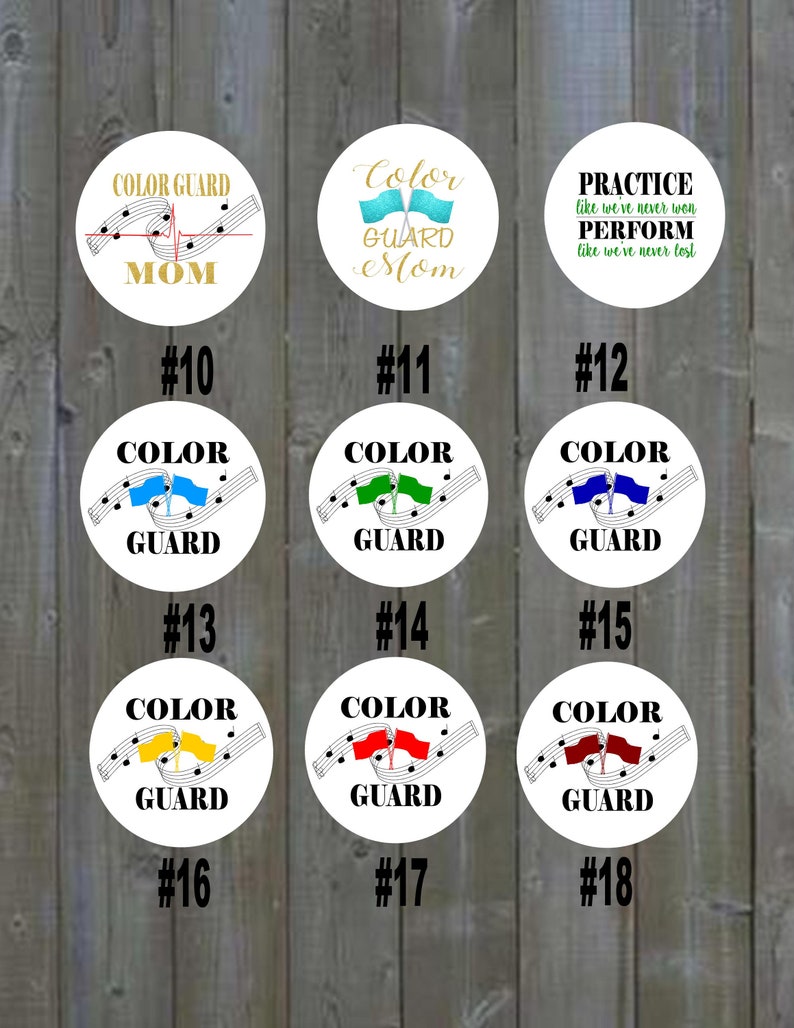 Color Guard Favors, Button Badges With Pin Backs 2.25 Inches (1 Set of ...
