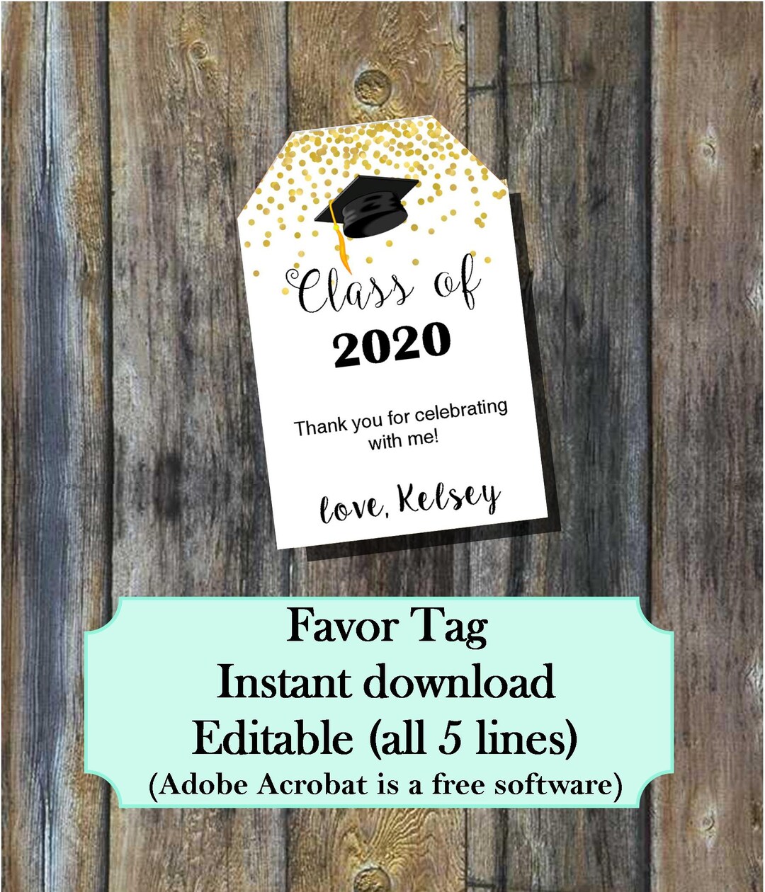 Graduation Party Favor Tags Class of 2021, Thank You, 3" X 2.5 ...