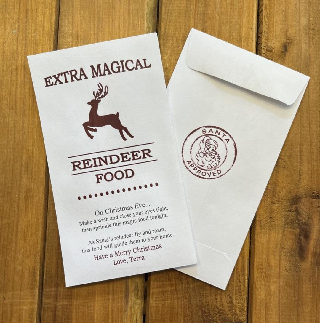 Magic Reindeer Food Empty Christmas Envelope Favor Packets, You Fill ...