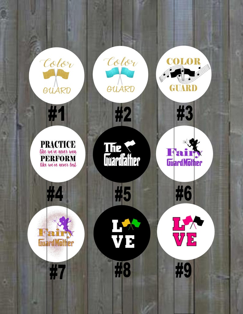 Color Guard Favors, Button Badges With Pin Backs 2.25 Inches (1 Set of ...