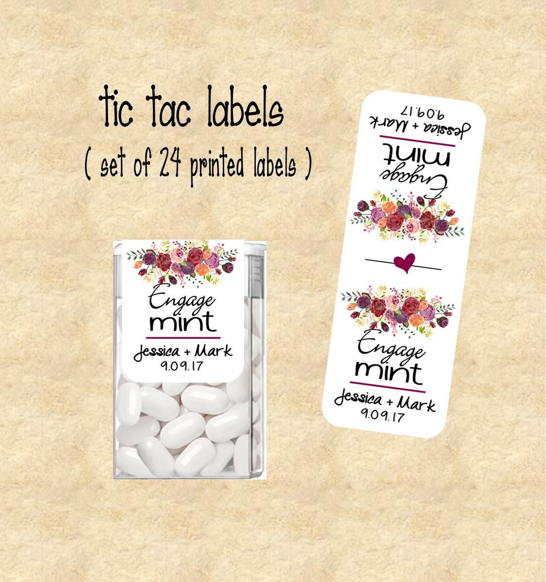 Engagement Favor, Engage Mints Tic Tac Labels, Stickers Customized set ...