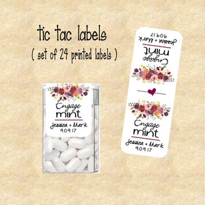Engagement Favor, Engage Mints Tic Tac Labels, Stickers Customized set ...