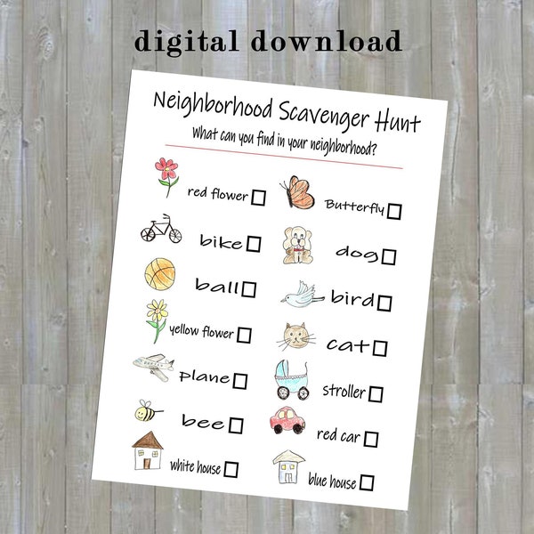 Neighborhood Scavenger Hunt - Etsy