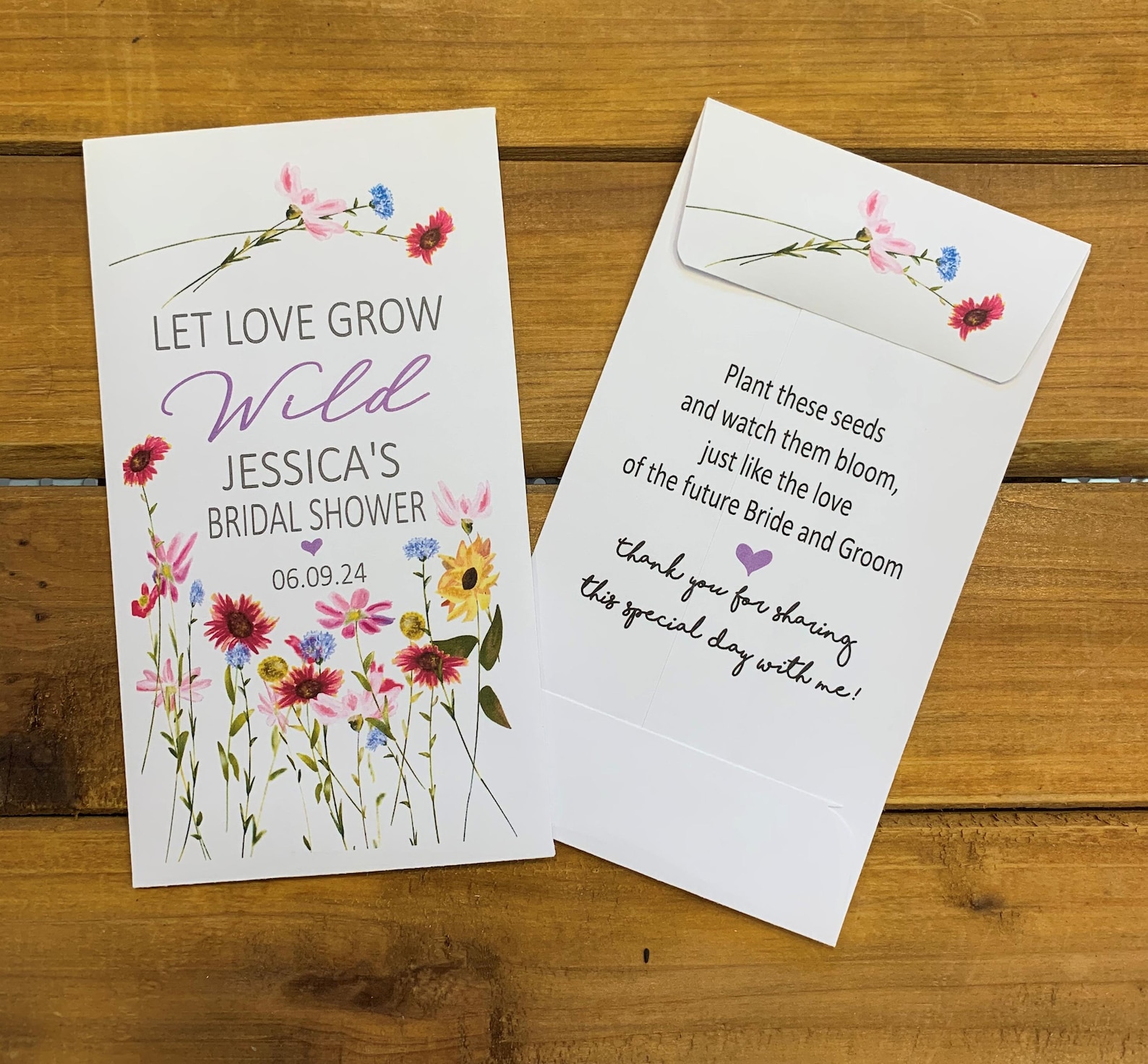 Wild Flowers Bridal Shower Let Love Grow Wild Seed Packet - Etsy