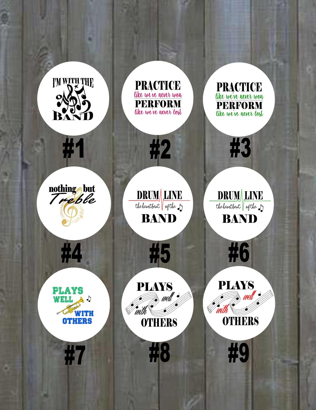 Marching Band Favors, Button Badges, Music Buttons, With Pin Backs 2.25 ...