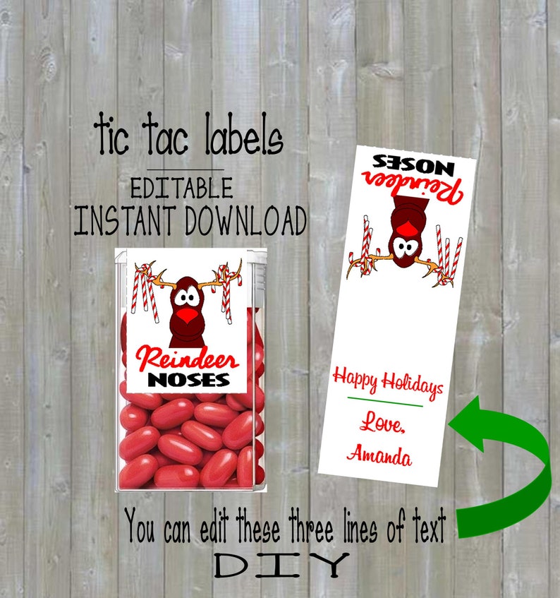 Christmas, Reindeer Noses, Tic Tac Labels, Holiday Favor, Do It ...