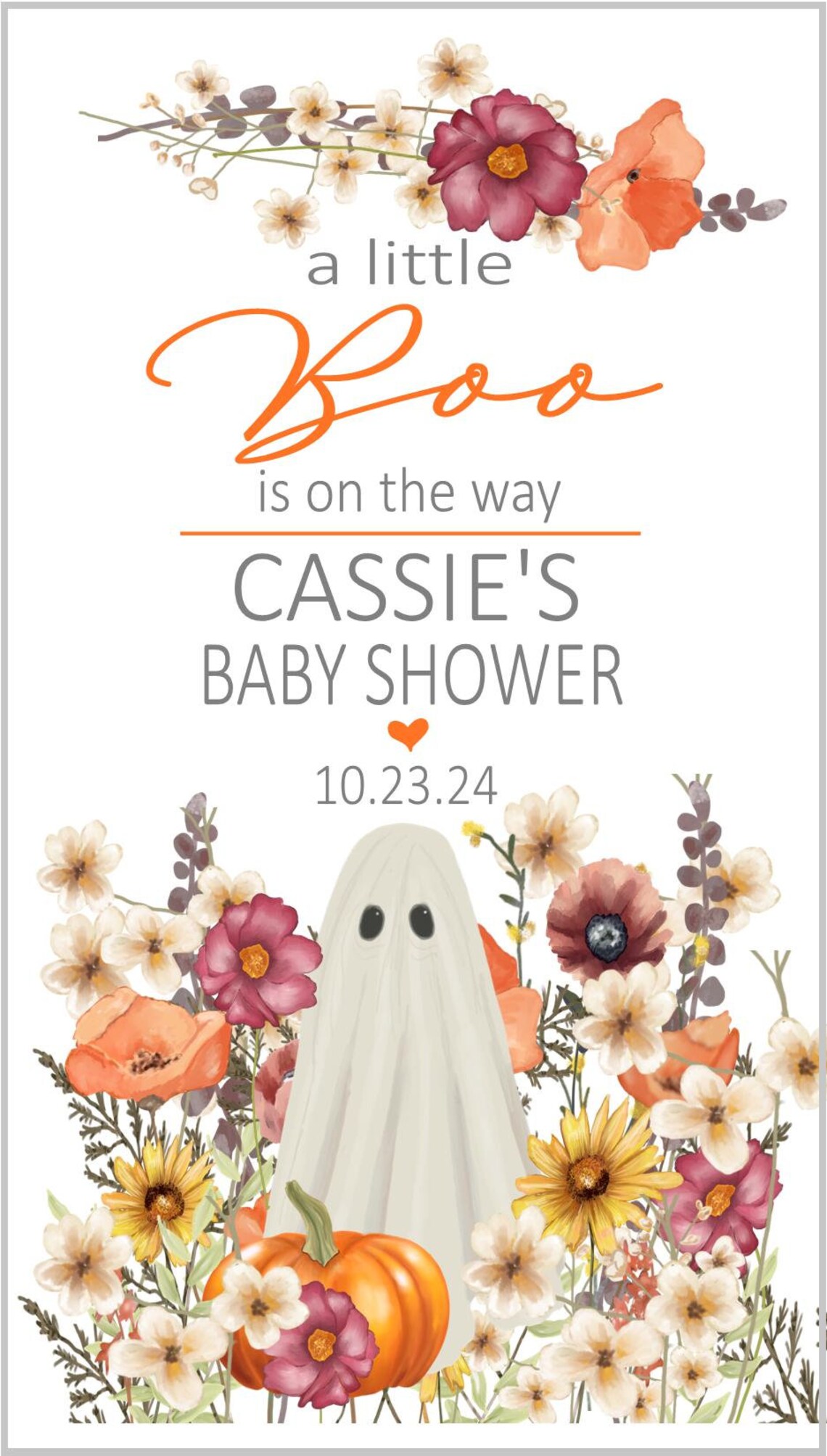 Baby Shower a Little Boo Seed Packet Favor With Wildflowers and Pumpkin ...
