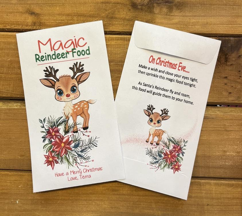 Magic Reindeer Food Christmas Empty Envelope Favor Packets, You Fill ...