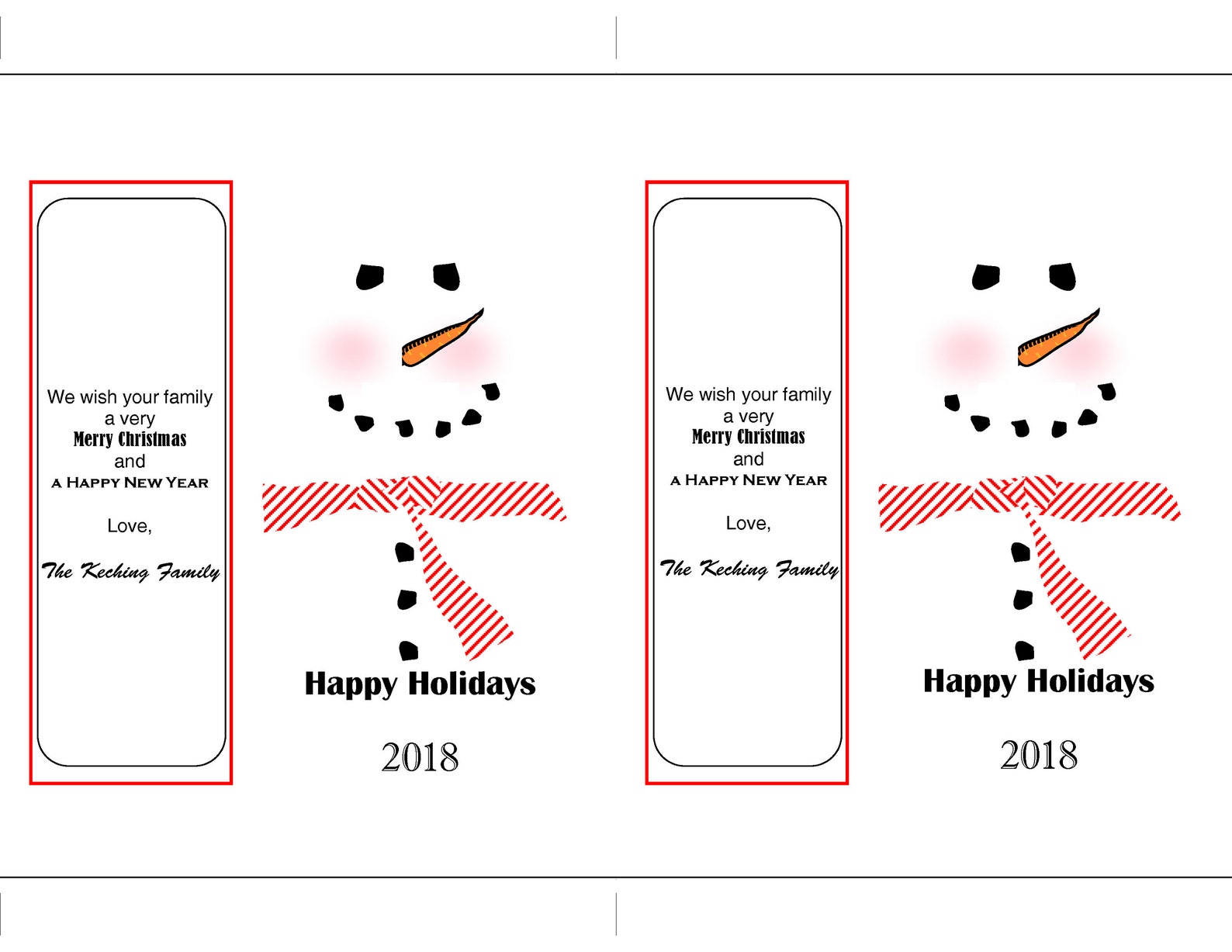 Christmas Snowman Candy Bar Wrapper Instant Download Editable Printable ...