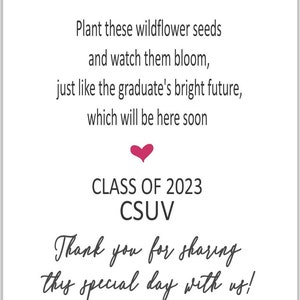 Graduation Favor Wildflower Seed Packets for Your Graduate, With Cap ...