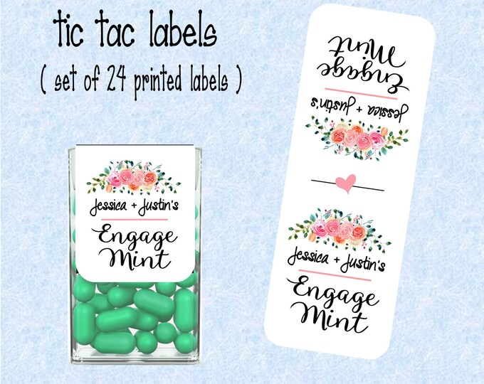 Engagement Favor Engage Mints Tic Tac Labels Stickers - Etsy