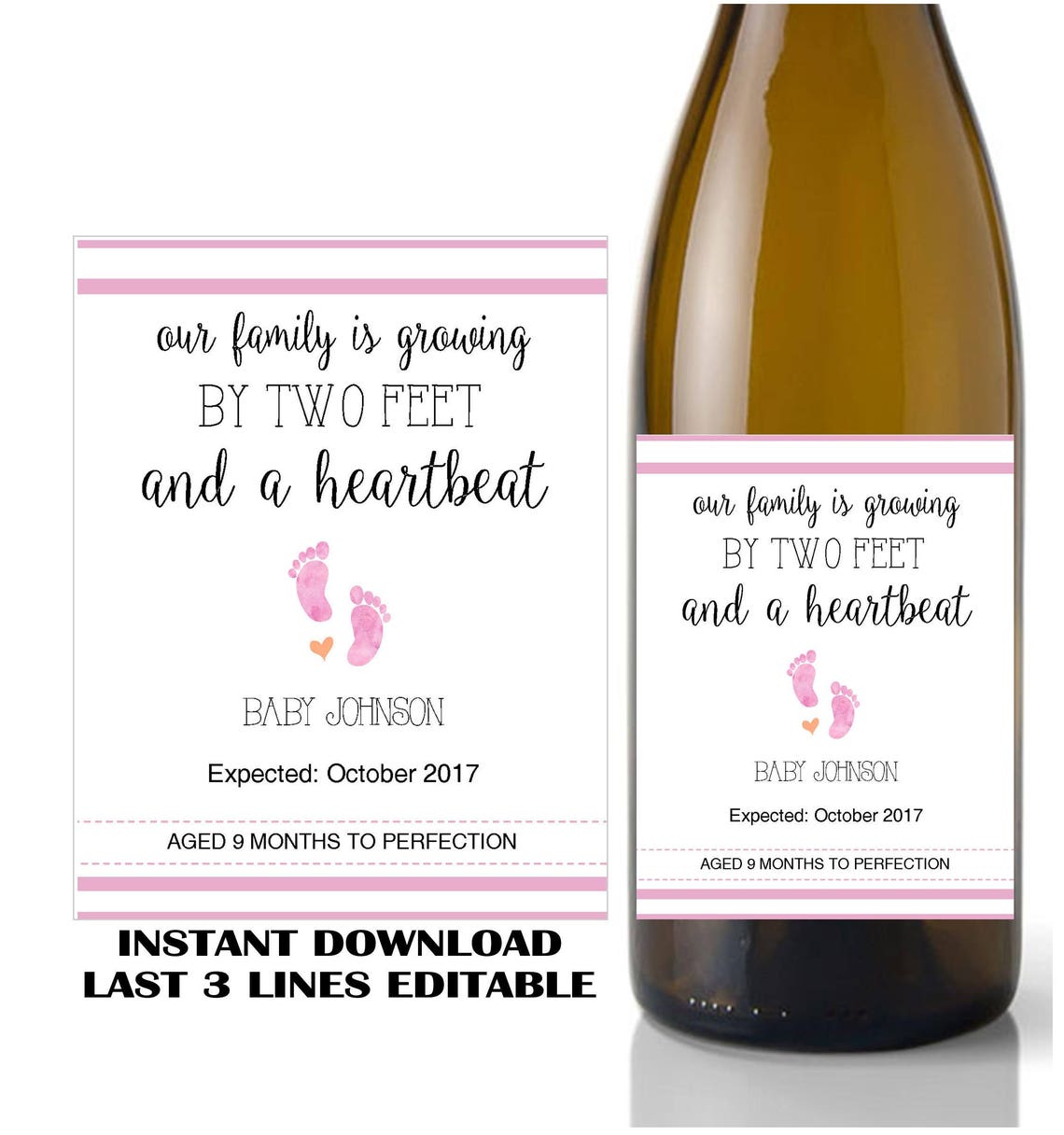 Pregnancy Announcement Wine Label Baby Announcement Adding - Etsy