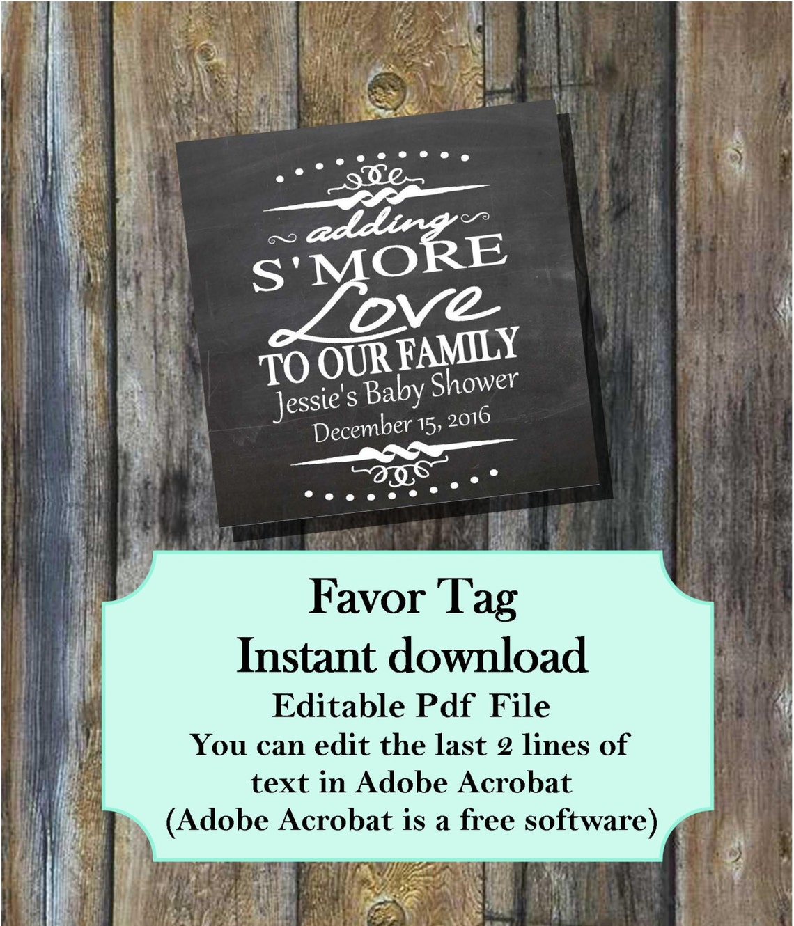 S'more Love to Our Family Baby Shower Favor Tag 3 X - Etsy