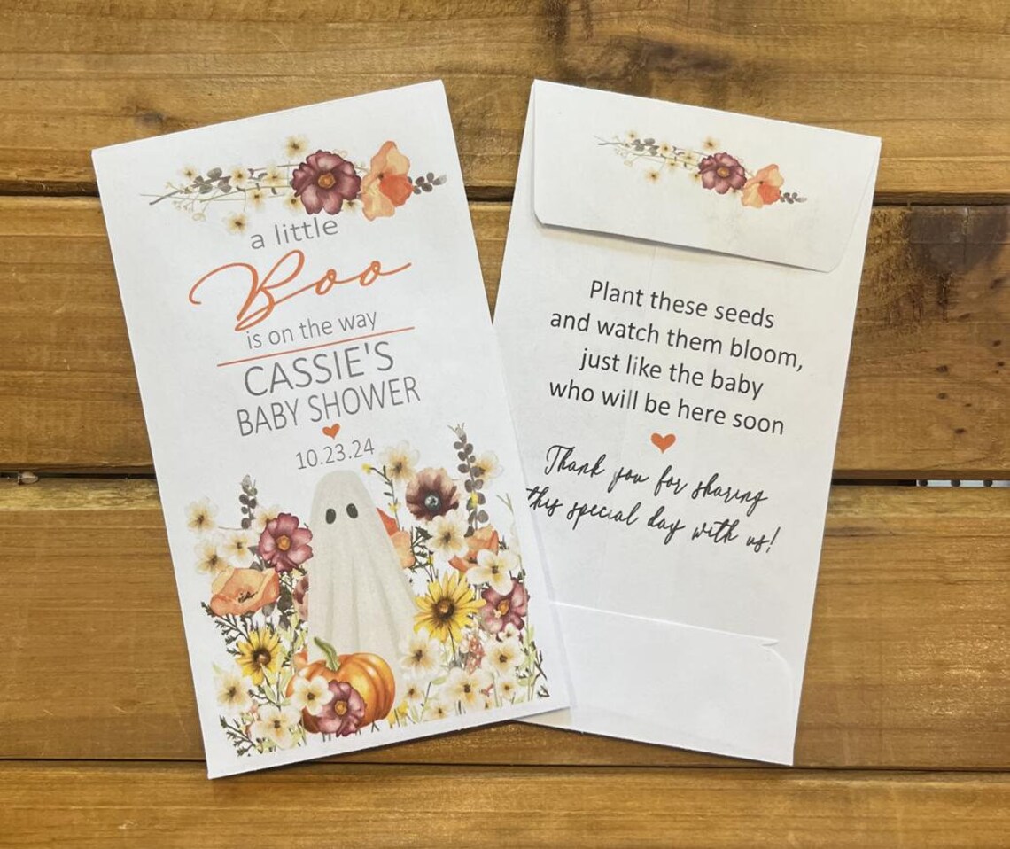 Baby Shower a Little Boo Seed Packet Favor With Wildflowers and Pumpkin ...