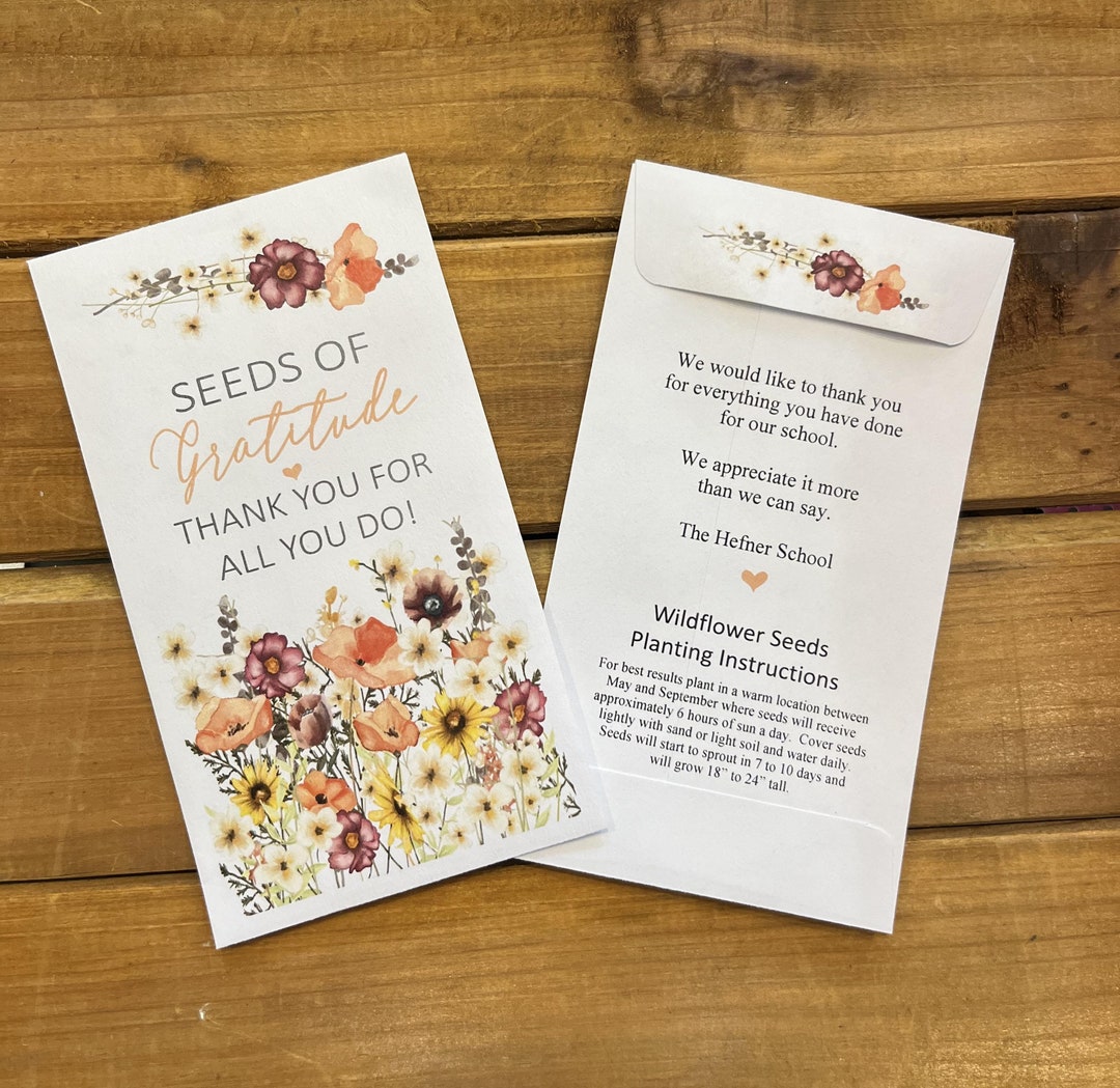 Seeds of Gratitude Staff Appreciation Seed Packet Favor With ...