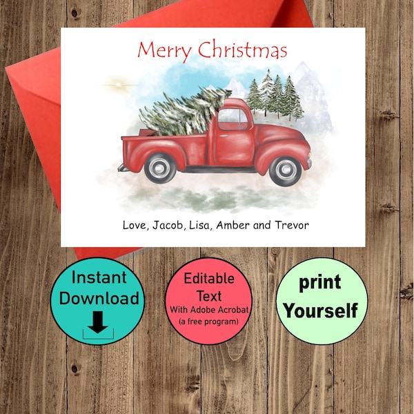Red Truck Christmas - Etsy