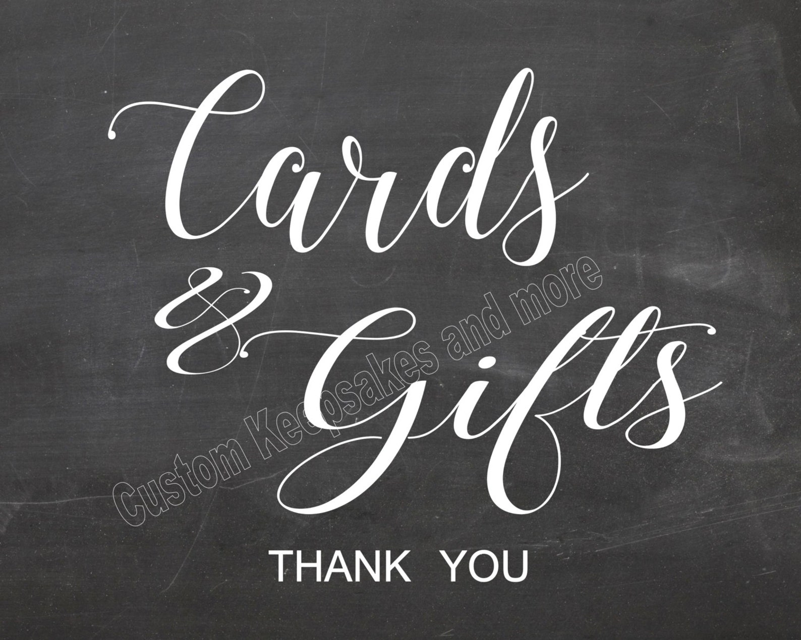 Cards and Gifts Thank You Chalkboard Sign Instant Download - Etsy